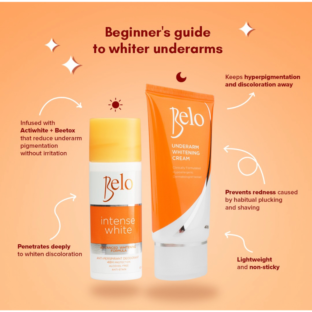 Belo Essentials Underarm Whitening Cream 40g | Intense White Roll ON ...