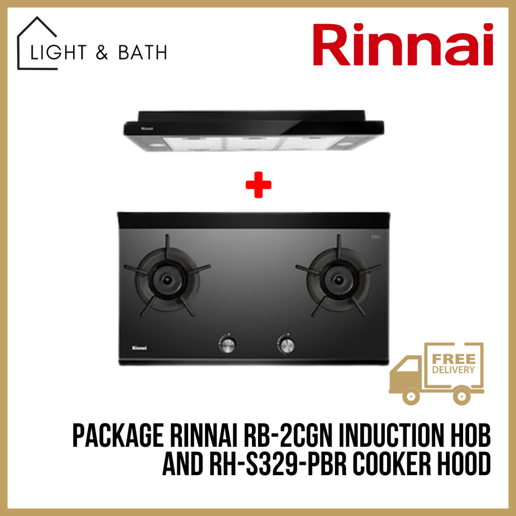 [BUNDLE] Rinnai RB-2CGN Hob and RH-S329-PBR Cooker Hood | Shopee Singapore