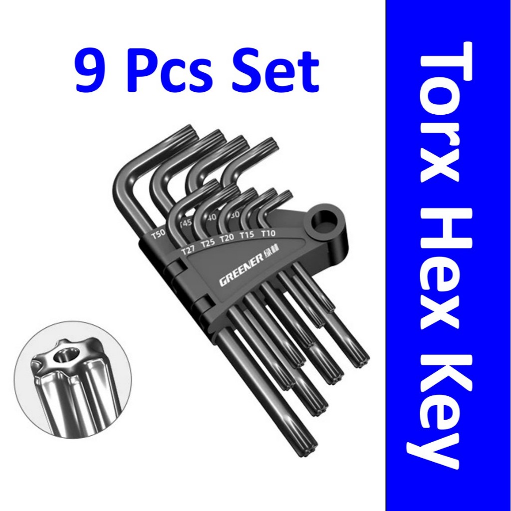 Greener TORX Hex Key 9 Pieces Set ️ Torx Screwdriver ️ Star Shape Screw ...