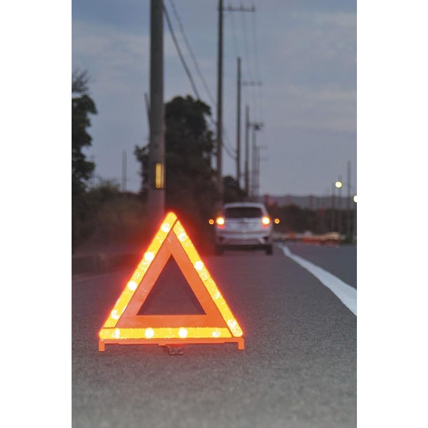 AMON Triangular stop sign for prevention of rear-end collisions, day ...