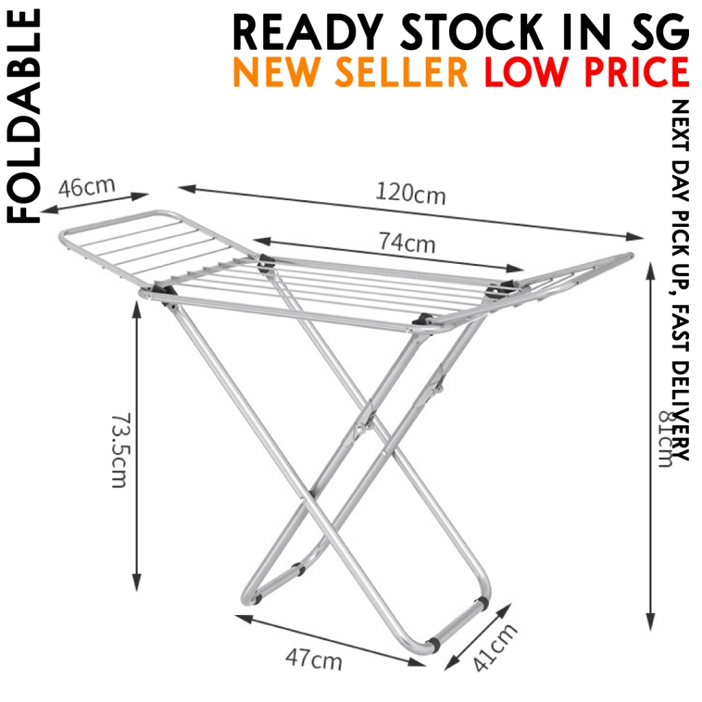 drying rack stainless steel laundry rack foldable | Shopee Singapore