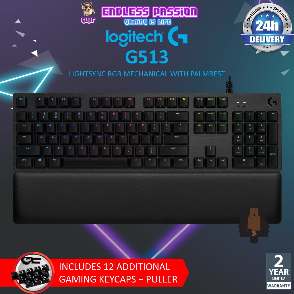 Logitech G513 Carbon LIGHTSYNC RGB Mechanical Gaming Keyboard with GX ...