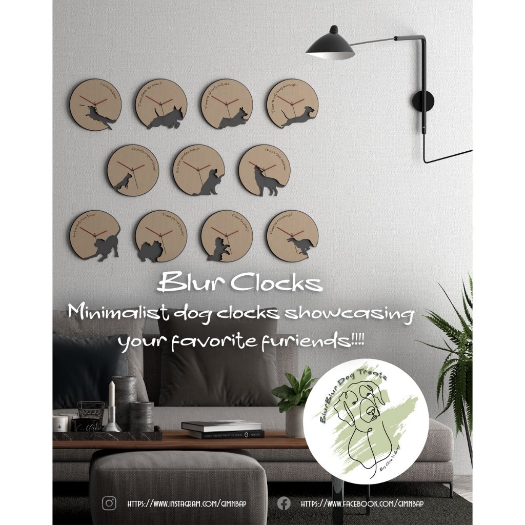 Blur Clock - Minimalist Dog Clocks (Singapore made) | Shopee Singapore