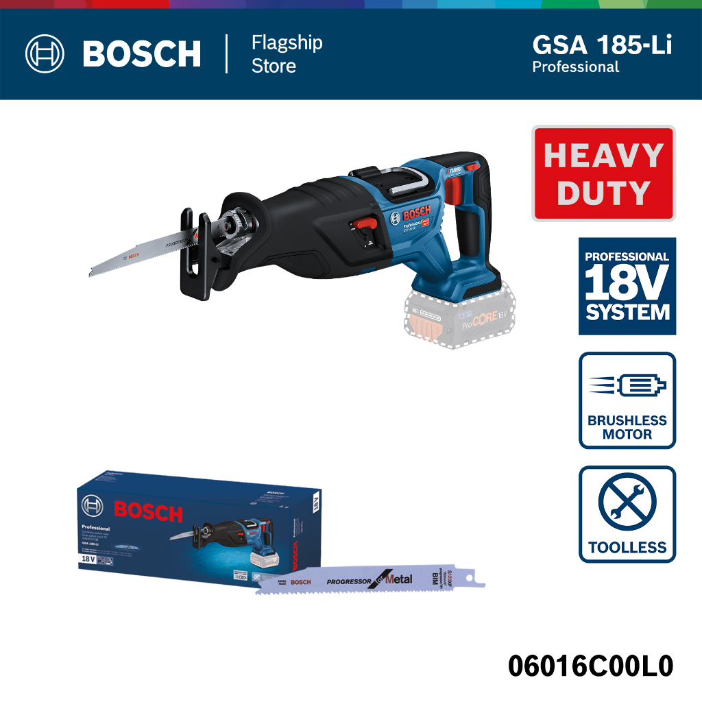 BOSCH GSA 185-LI Cordless Reciprocating Saw BITURBO | Shopee Singapore