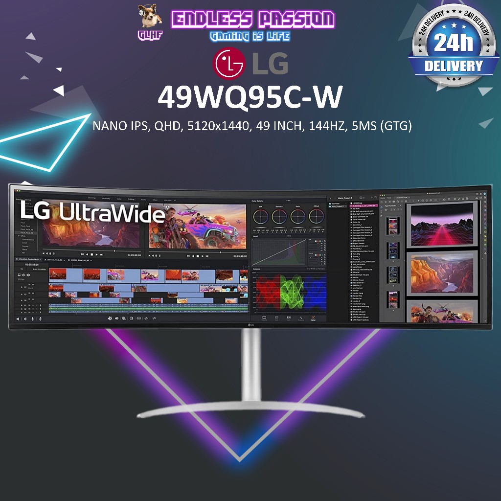LG 49WQ95C-W — 49" Ultra Wide DQHD Curved Nano IPS Display Gaming Monitor | Shopee Singapore