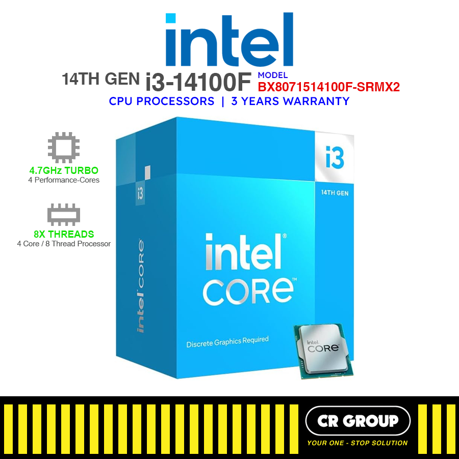 Intel Core i3-14100F/14100 Processor (14th Gen) 12M Cache, up to 4.70 ...
