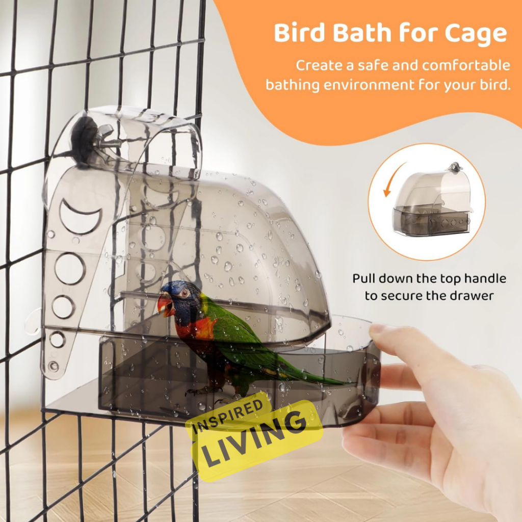 Parrot 3 in 1 Bird Bathing Transparent Box | Bathtub Shower | Conure ...