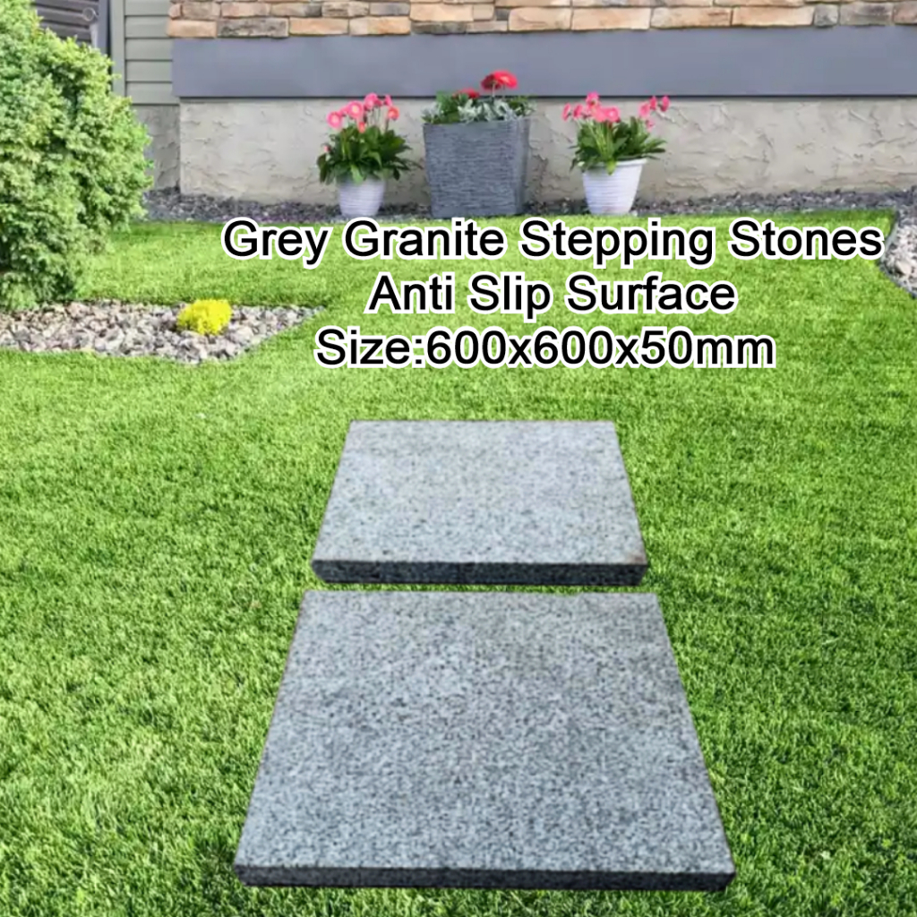 Granite Stepping Stone 600mm x600mmx 50mm Grey x 4 pieces | Shopee ...