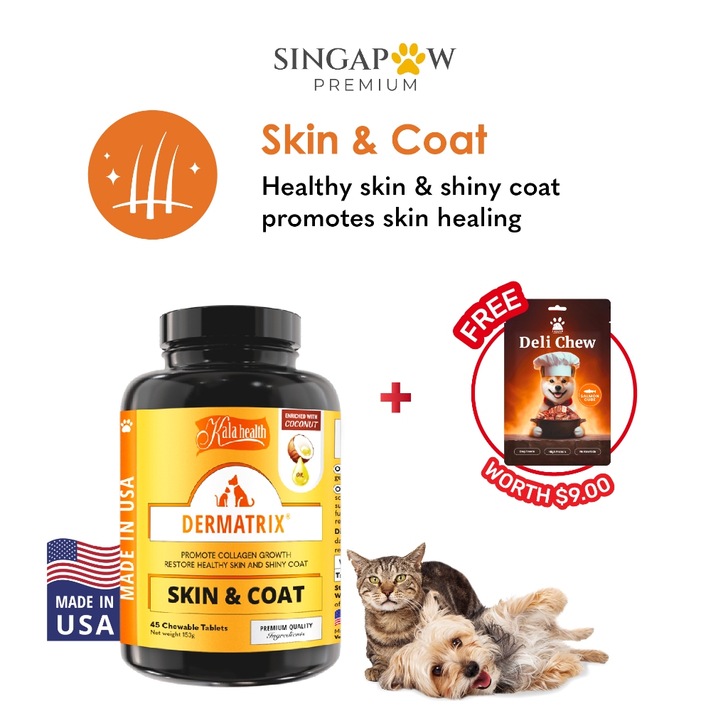 Kala Health Dermatrix 45 Tabs / Skin & Coat / Pet Supplement / MSM ...