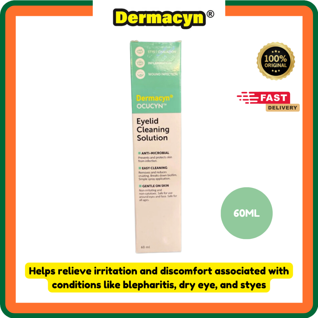 Dermacyn Ocucyn Eyelid Cleaning Solution | 60ML | EXP: 07/27 | Wound ...