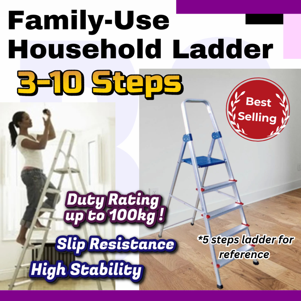 BANSOON 3 Step - 10 Step Household Ladder / Home Ladder / Family Ladder ...