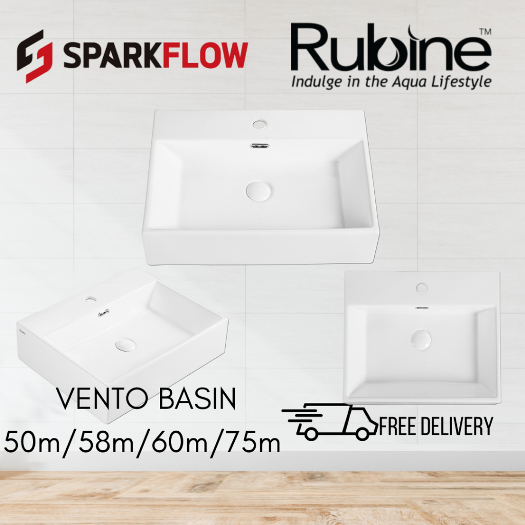 Rubine Wall-Hung/ Counter top basin vento 50/58/60/75m | Shopee Singapore