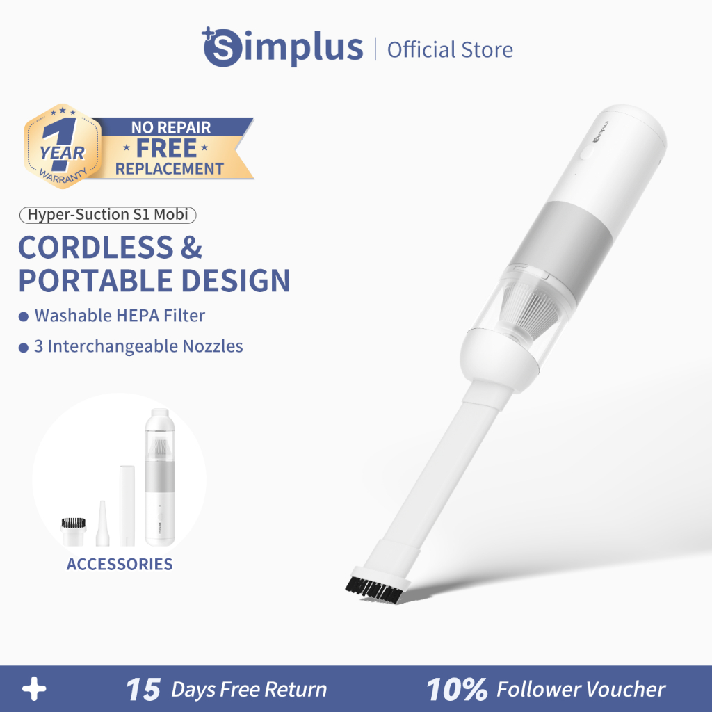 Simplus Handheld Vacuum Cleaner Dual Use for Home and Car Cordless ...