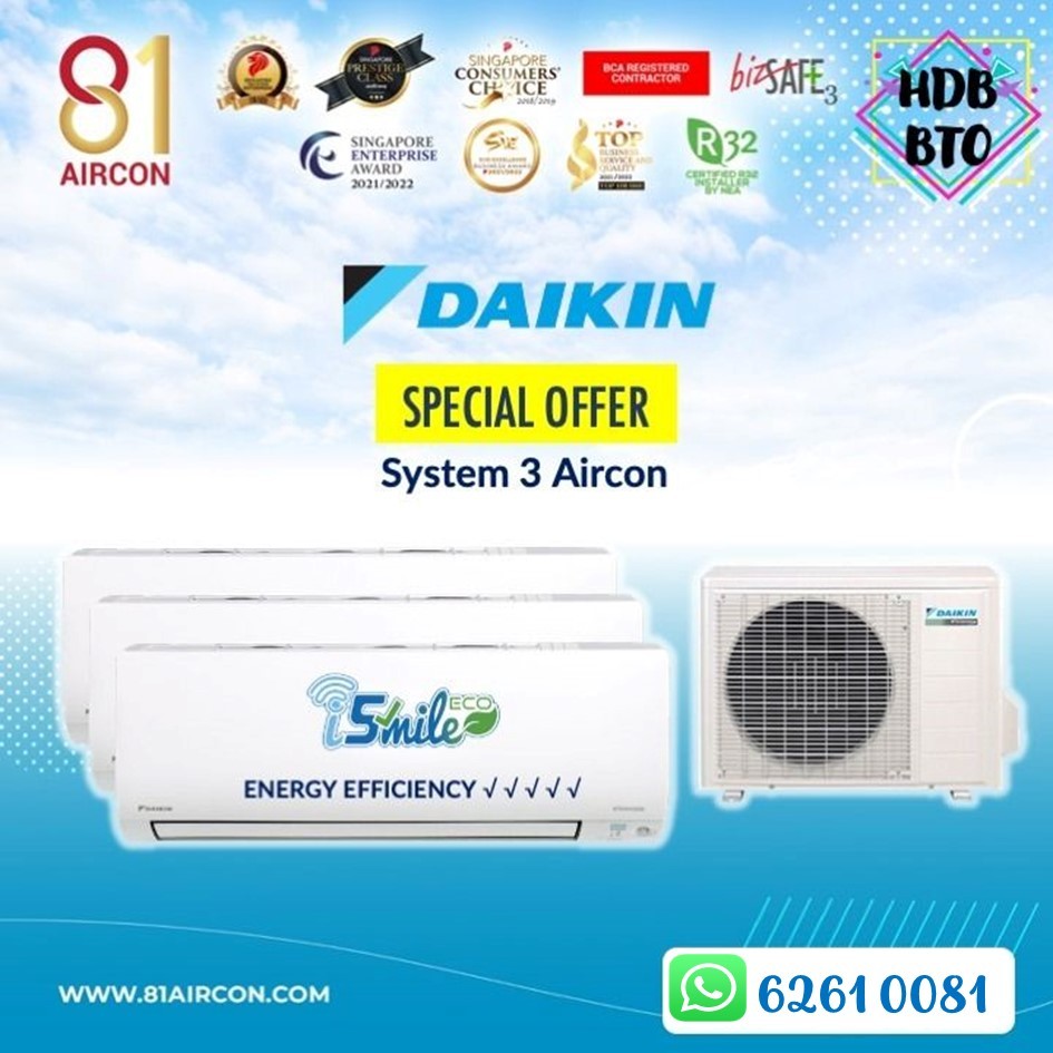 【Daikin】R32 iSmile Eco Series_System 3 (Wifi Build In) 5 Ticks | Shopee ...