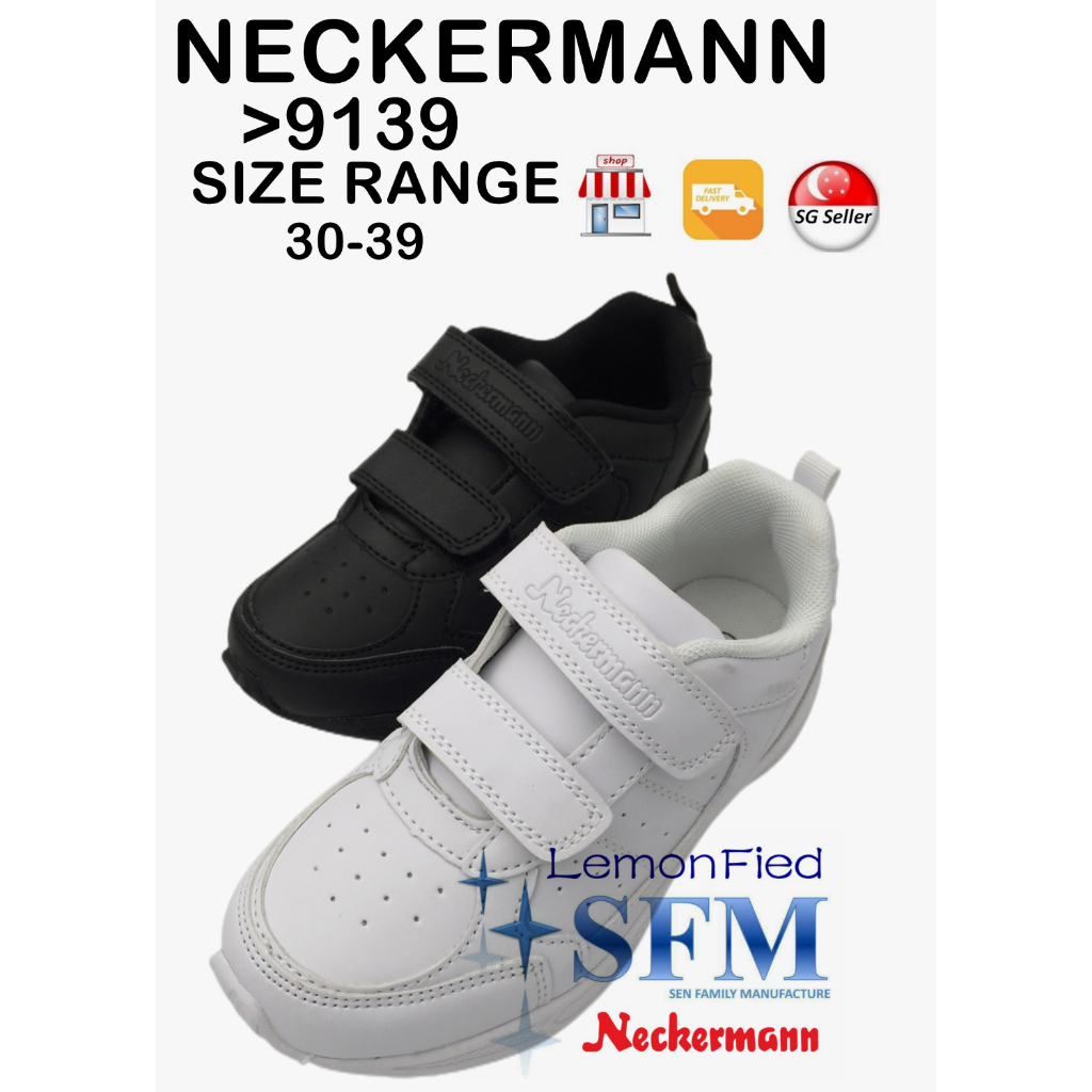 Neckermann 9139 Size 30 - 39 School Shoe White BLACK Sneaker Kid ...