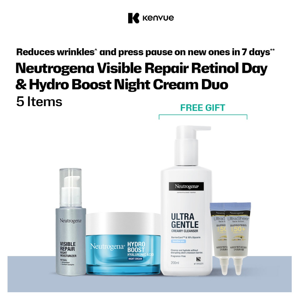 [Bundle of 5] Neutrogena Visible Repair Retinol Anti-aging Day & Hydro ...