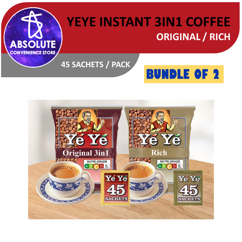 [Bundle of 2] YEYE Instant 3in1 Coffee, 45 sachets | Shopee Singapore