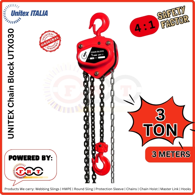 UNITEX CHAIN BLOCK MANUAL LIFTING CHAIN HOIST 3 TON Suitable For Heavy ...