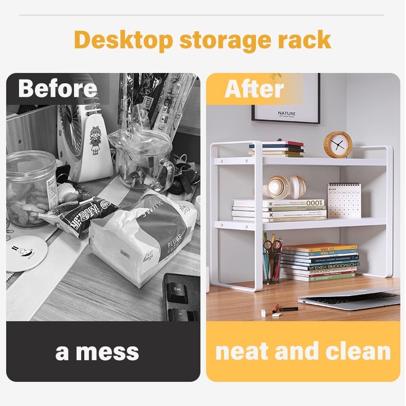 3Tier Desktop Storage Rack SimpleBook Shelf Desk Organiser Kitchen ...