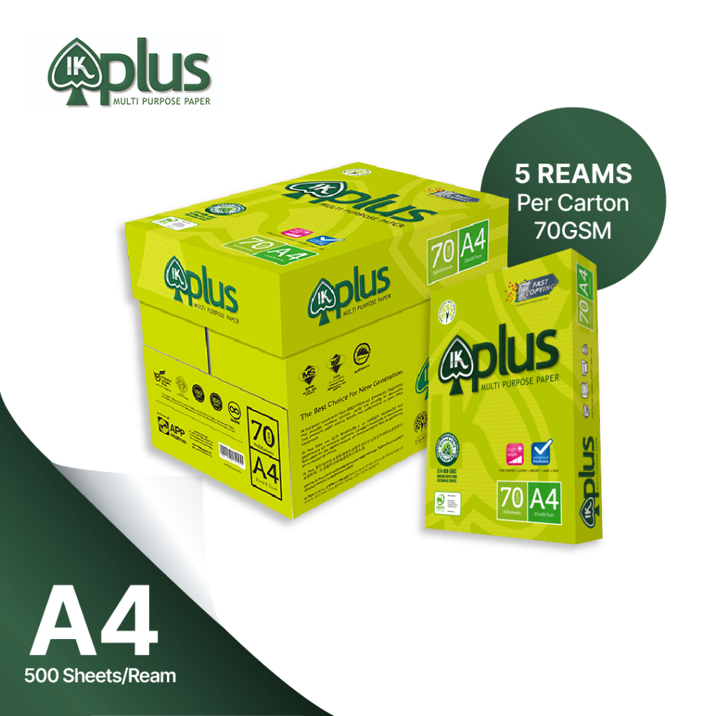 IK Plus / IK Signature / IK Eco Copier Paper 5 reams per carton A4 | Shopee Singapore