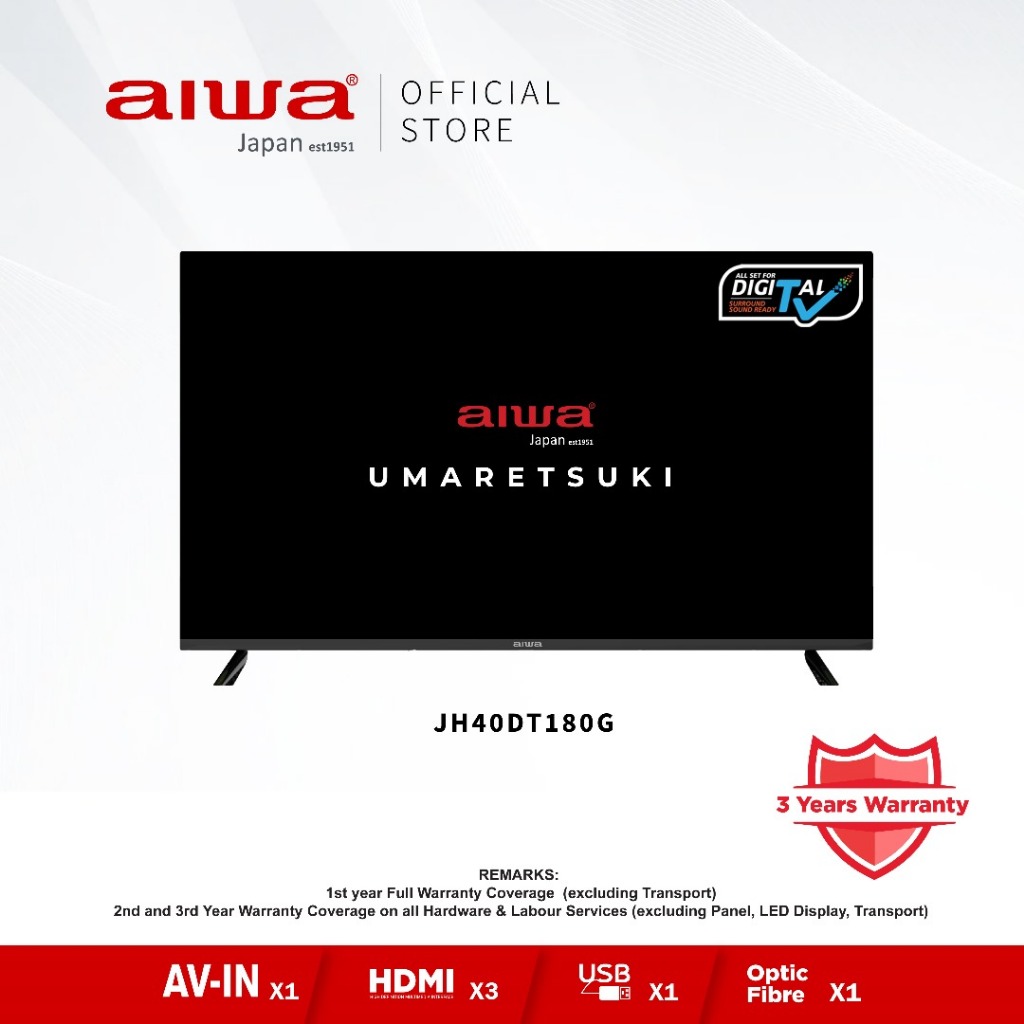Aiwa 40" FHD LED TV | Non-Smart TV | Local Channels Only | JH40DT180G ...