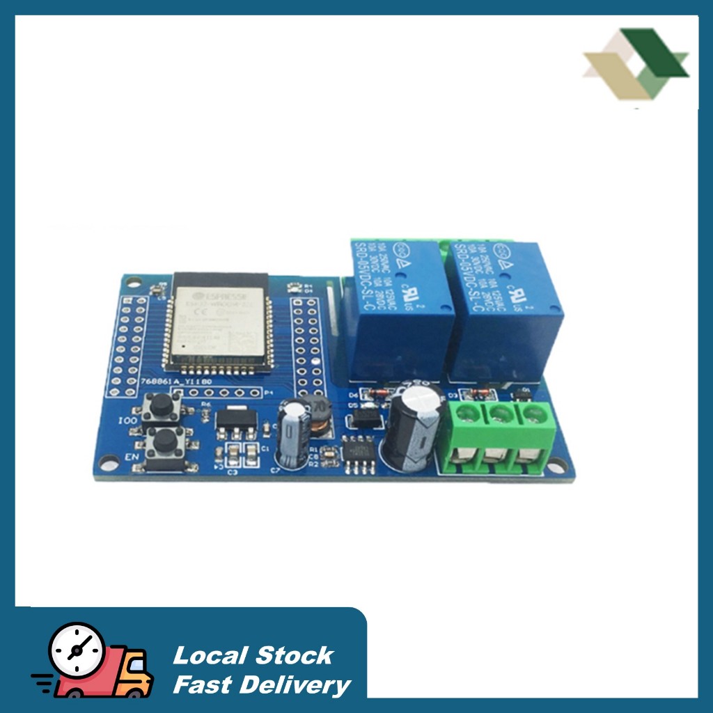 [SG Stock] DC 5-60V 2 Channel ESP32-WROOM Development Board WIFI Relay Module | Shopee Singapore