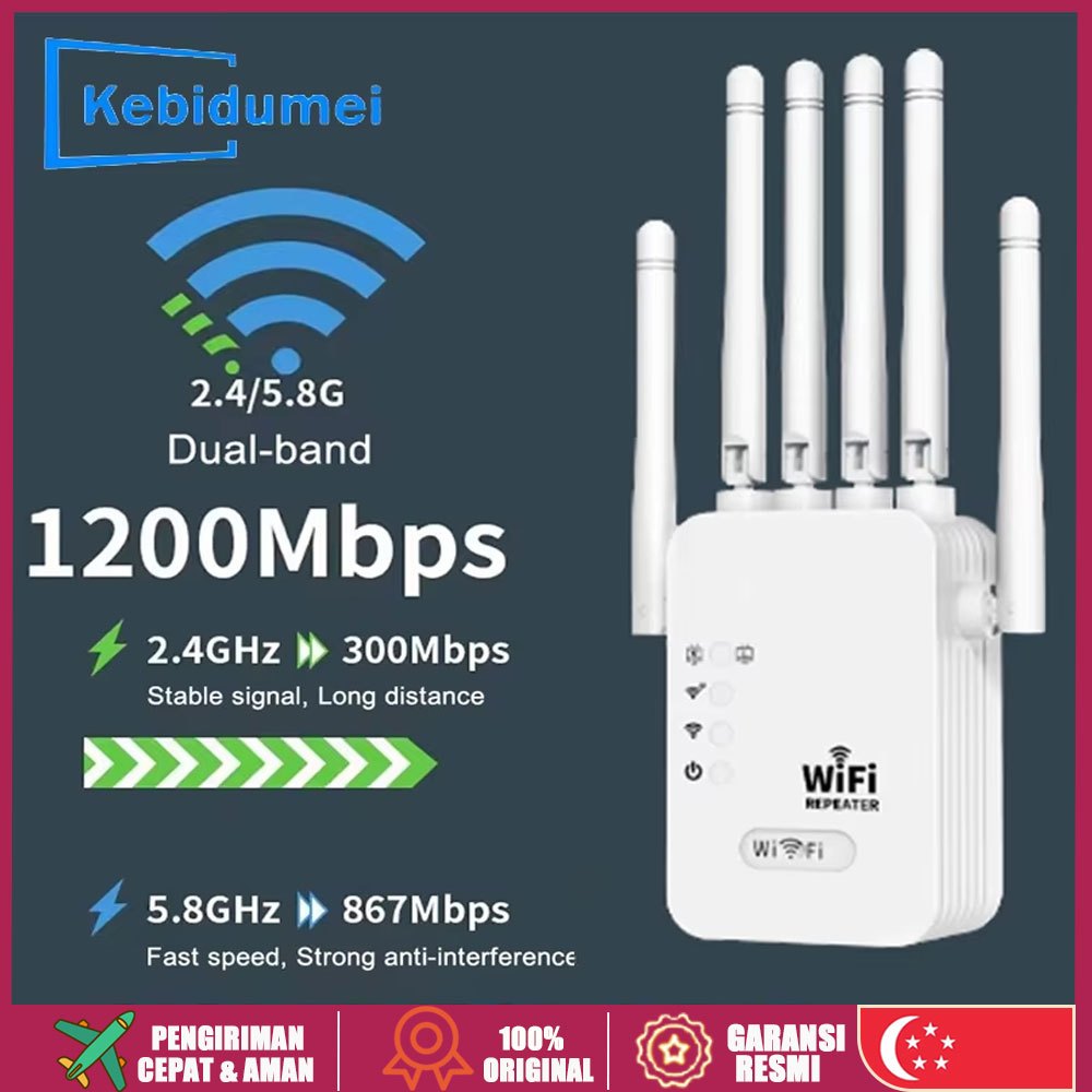 （🔥SG stock🔥 ）1200Mbps Wifi Repeater Wireless 5G 2.4G Dual-Band Wifi ...