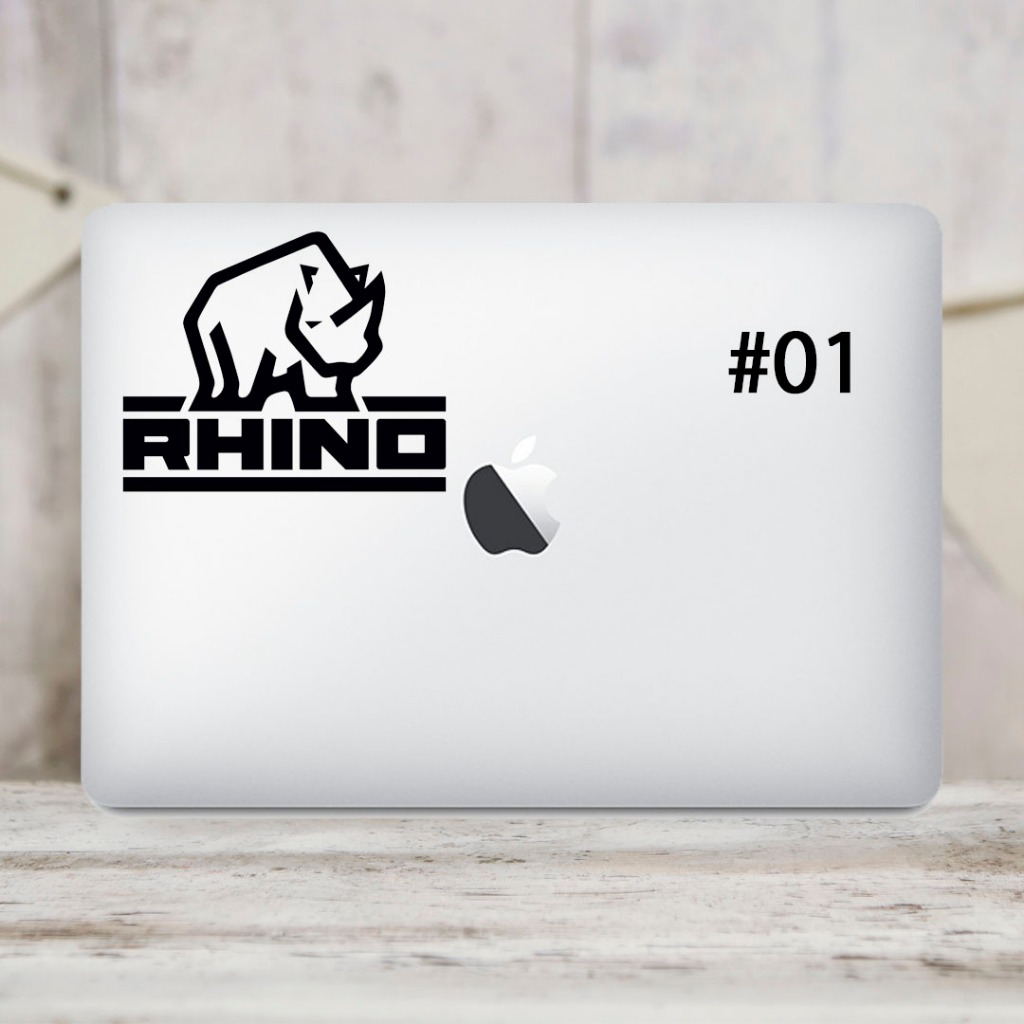 Rhino Car Decal Sticker Window Decal Smooth Flat Surface Sticker Label ...