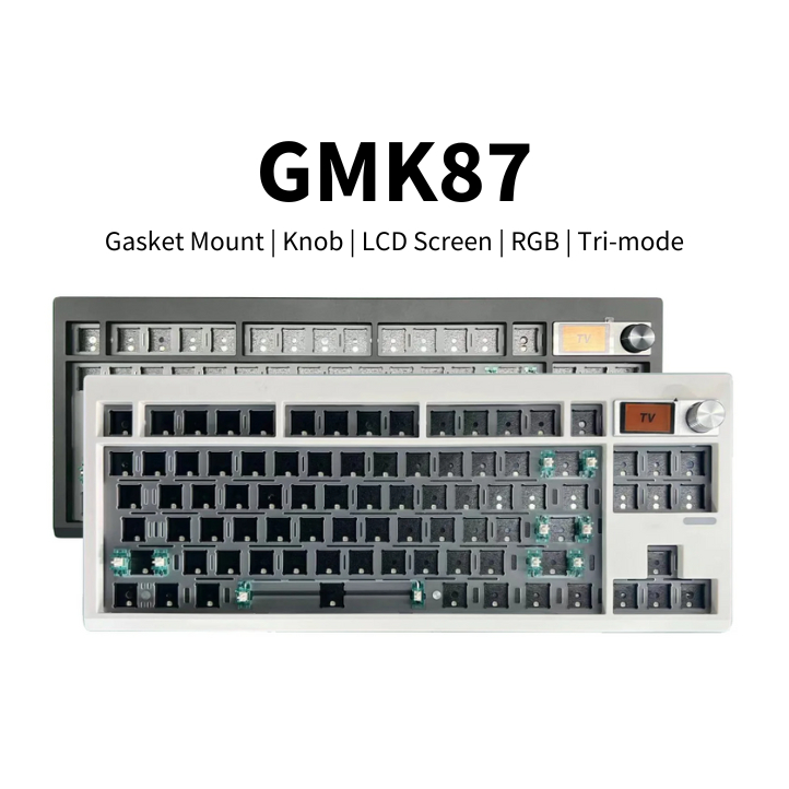 ZUOYA GMK87 TKL Custom Mechanical Keyboard LCD Bluetooth 2.4G Volume ...