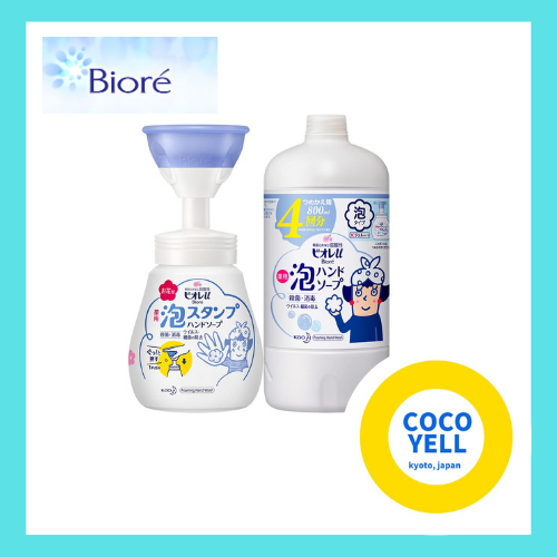 Biore-u foam stamp hand soap, type that comes out in a flower, main body 250ml + refill for 4 ...