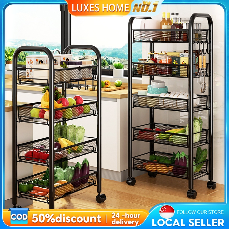 Luxe Kitchen Trolley Rack Kitchen Organizer Shelf Rack Metal Trolley ...