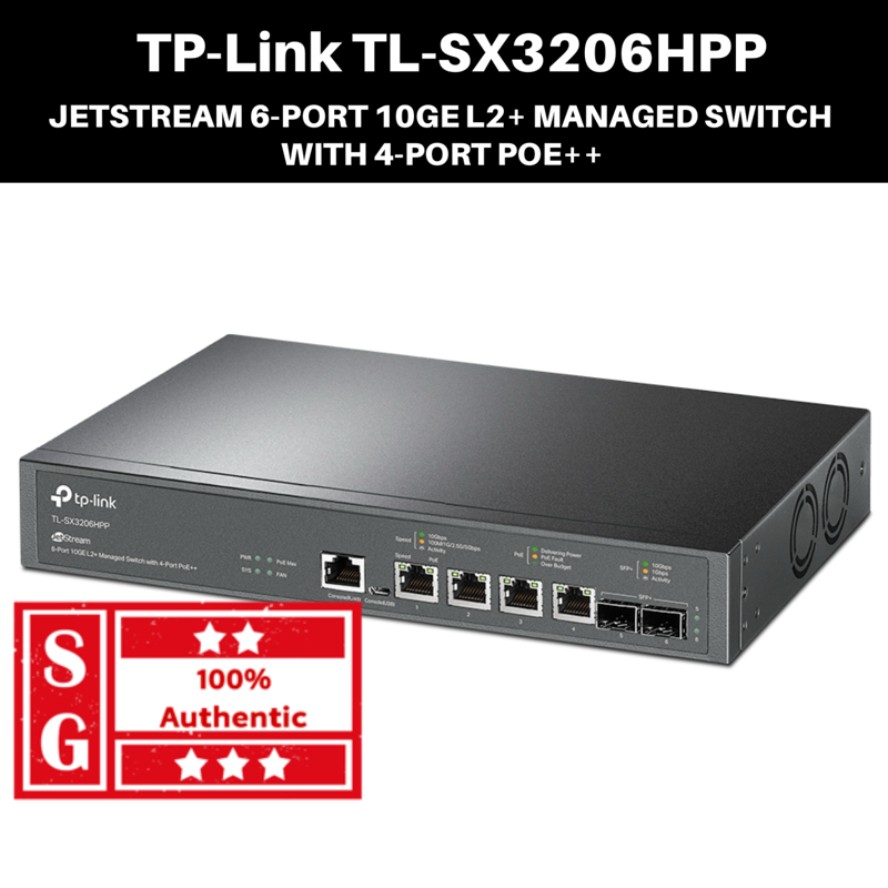 TP-LINK SX3206HPP Omada 6-Port 10GE L2+ Managed Switch with 4-Port ...