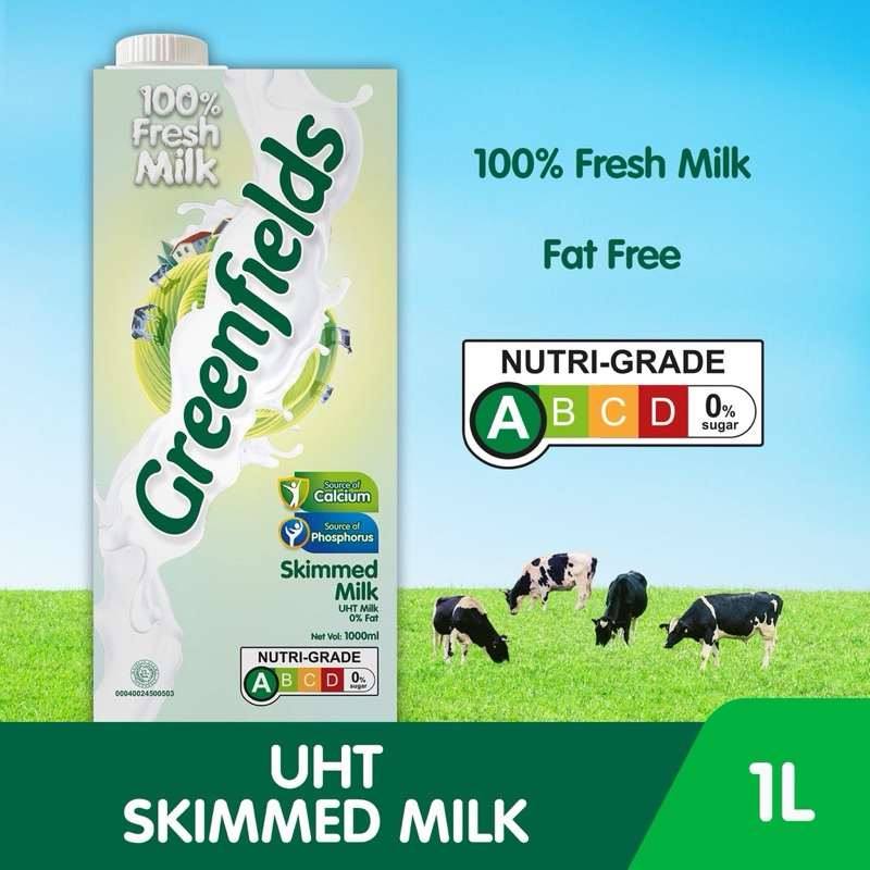 Greenfields 100% Fresh Milk - UHT Skimmed Milk 1L | Shopee Singapore