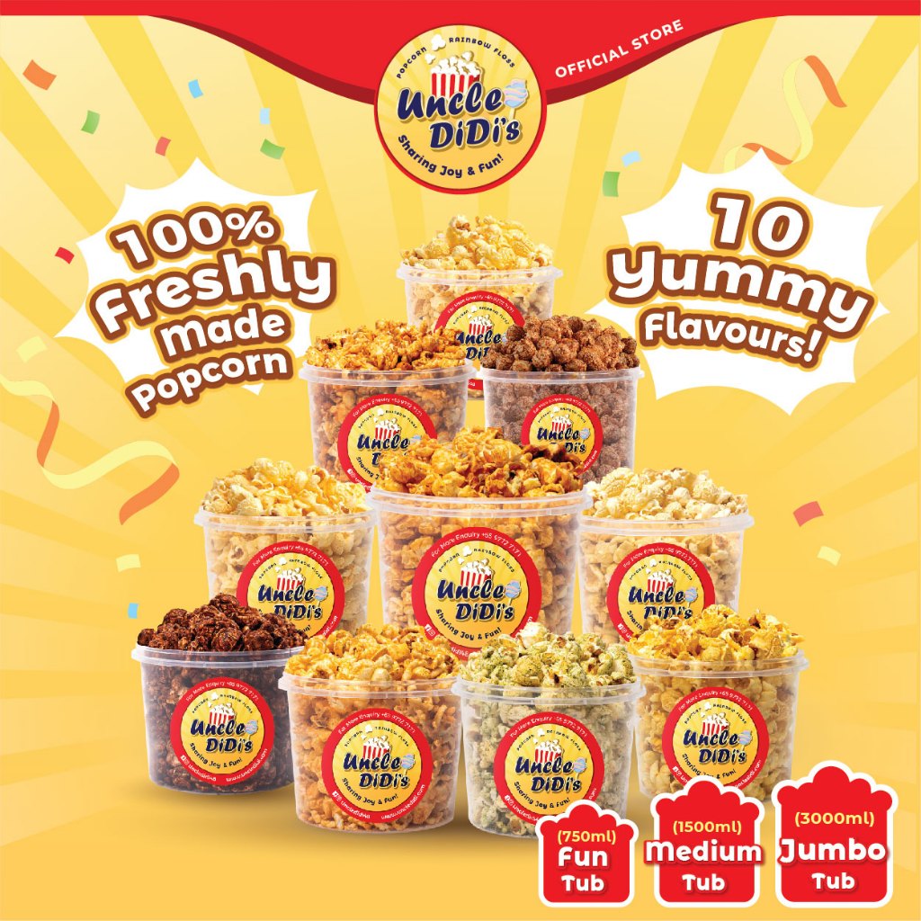[Bundle of 4] Uncle DiDi's Fresh Popcorn Jumbo Tub 3000ml | Shopee ...
