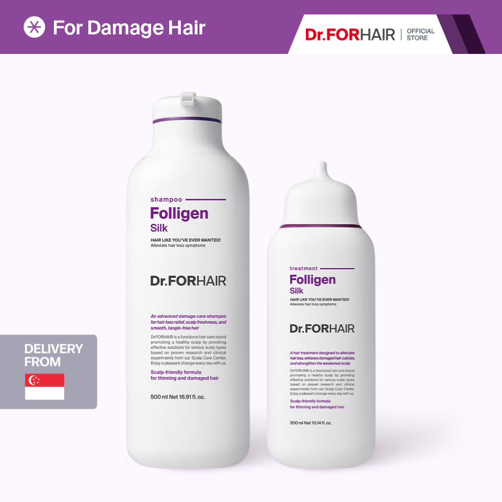 [Dr.FORHAIR] Folligen Silk Shampoo 500ml + Silk Treatment 300ml set ...
