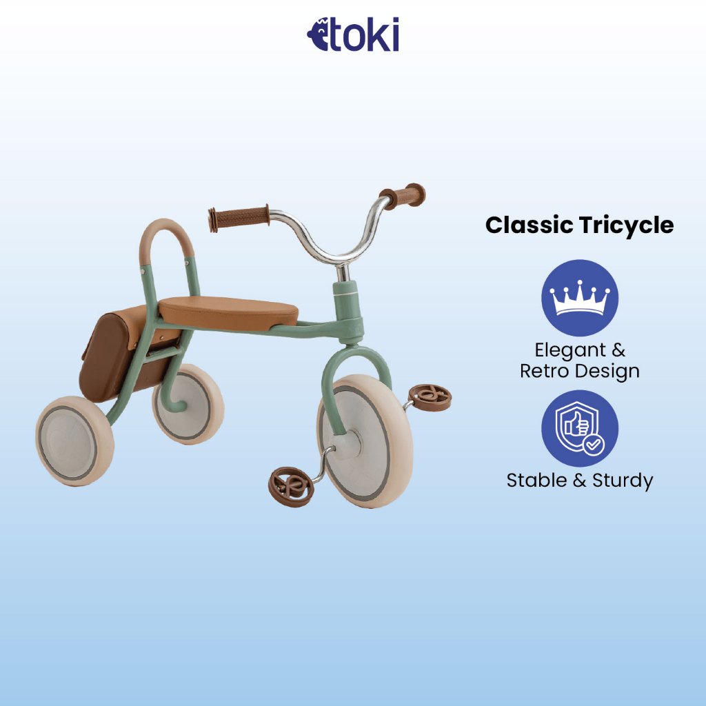 Toki - Premium Classic Kids Bicycle Bike Children Modern Ride on Tricycle Scooter Outdoor Walker ...