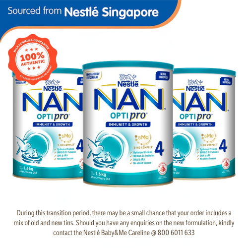 [Bundle of 3] Nestle NAN Optipro Stage 4 Growing Up Milk Formula 1.6kg - From 24 Months | Shopee ...