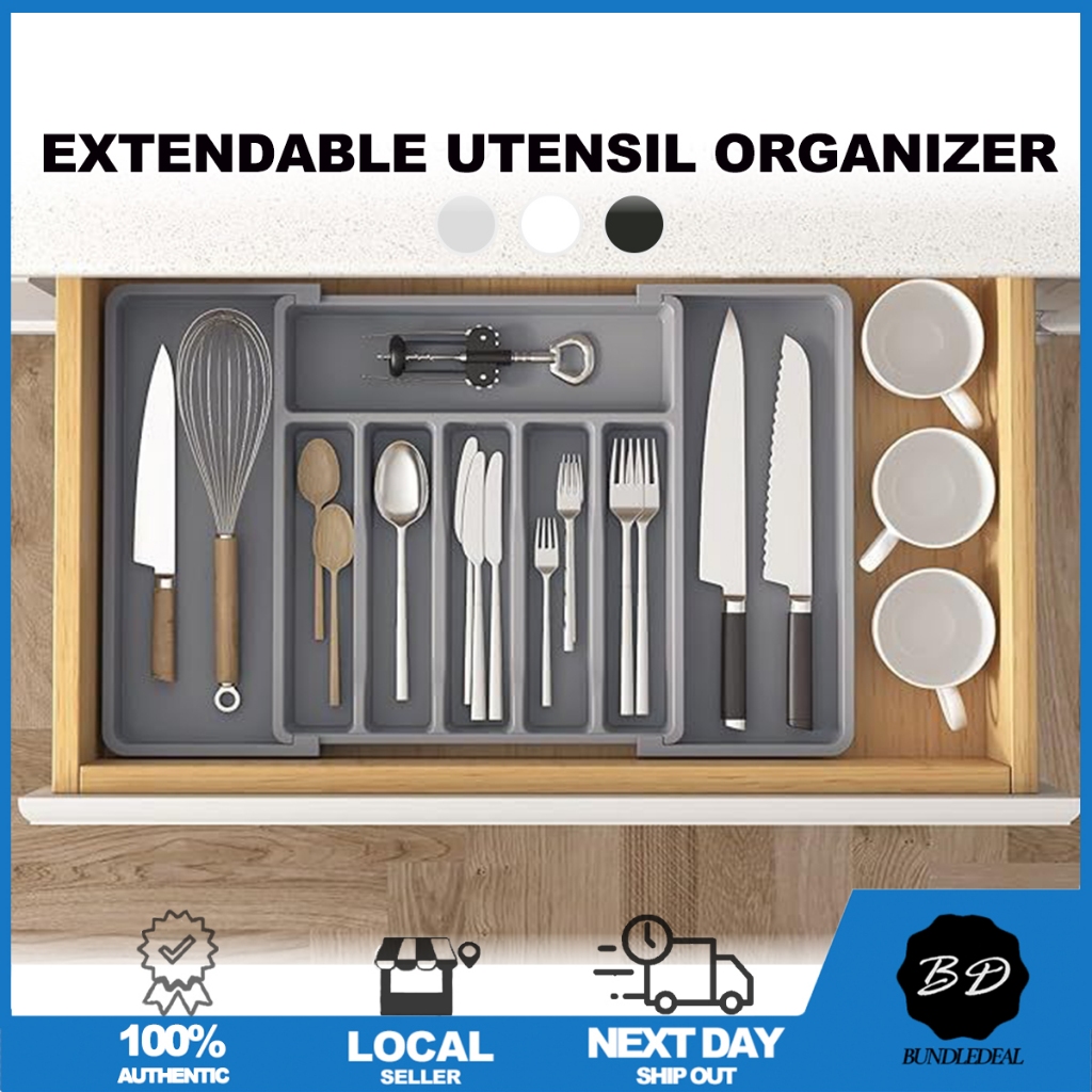 🚀[SG] Extendable Utensil Organizer/ Cutlery Drawer Organizer ...