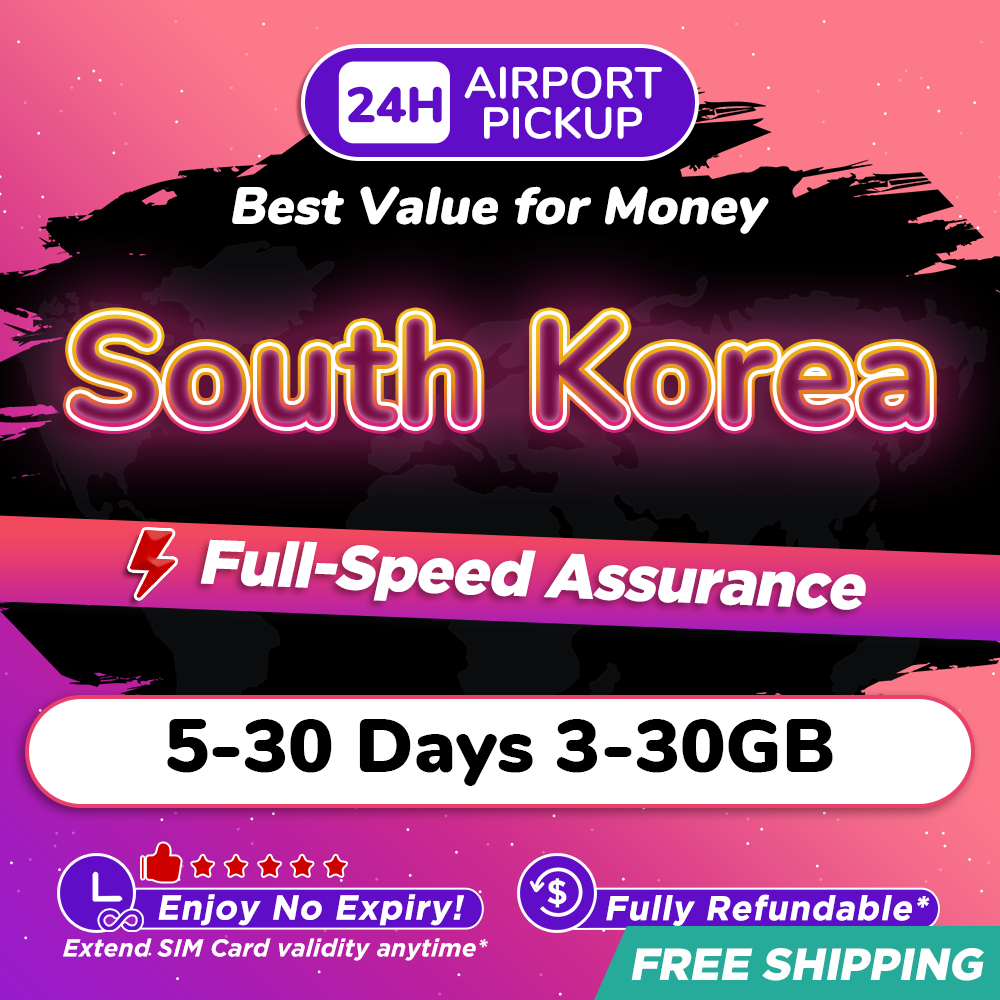 South Korea SIM Pro 5-30Days 3-30GB 5G/4G Data | Instant Airport Pickup ...