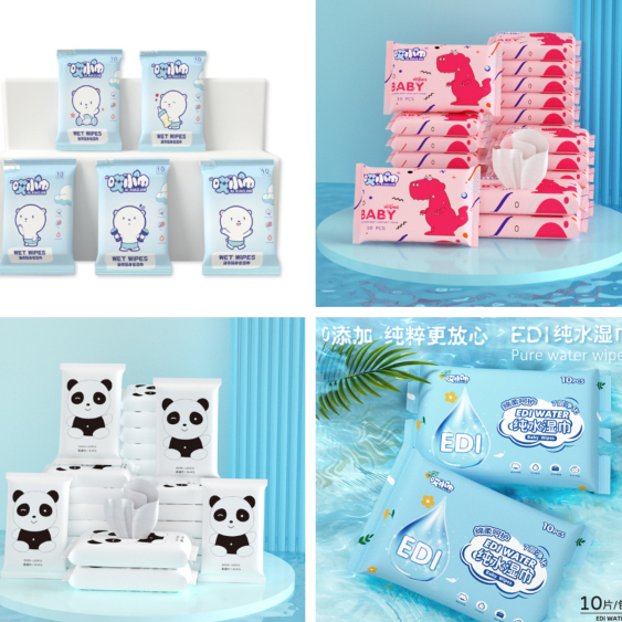 Mini Wet Wipes 1 Packet 10 tissue / Portable Baby Wipe / Purified Pure ...