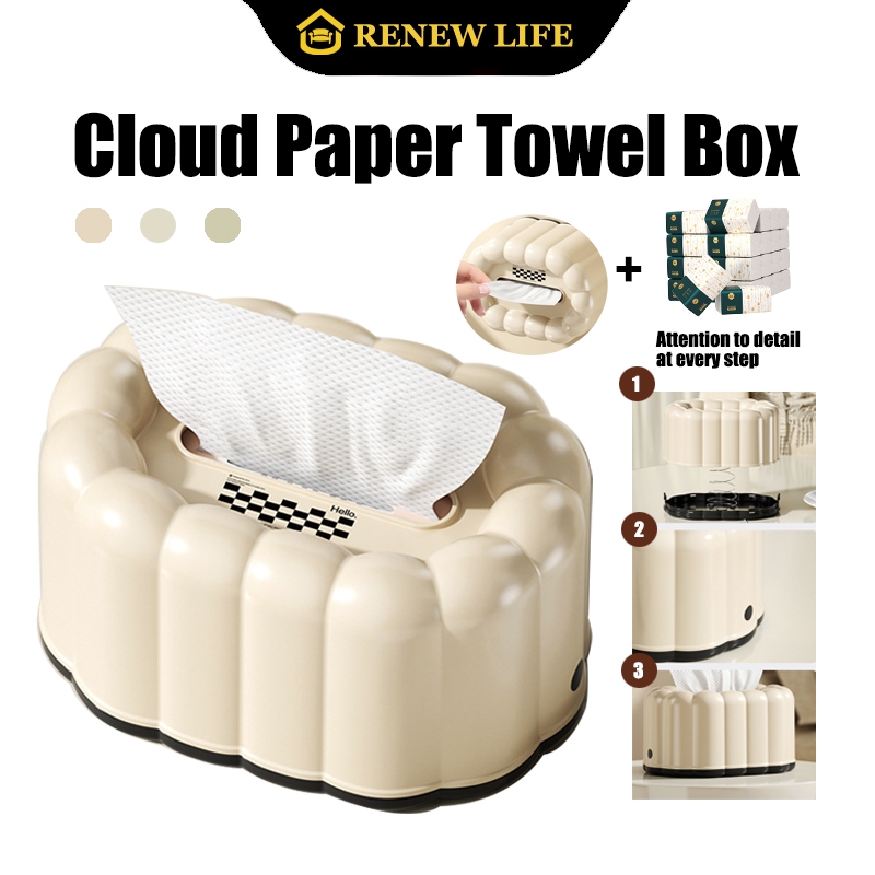 Cream Style Marshmallow Cloud Tissue Box Cloud Paper Towel Box ...