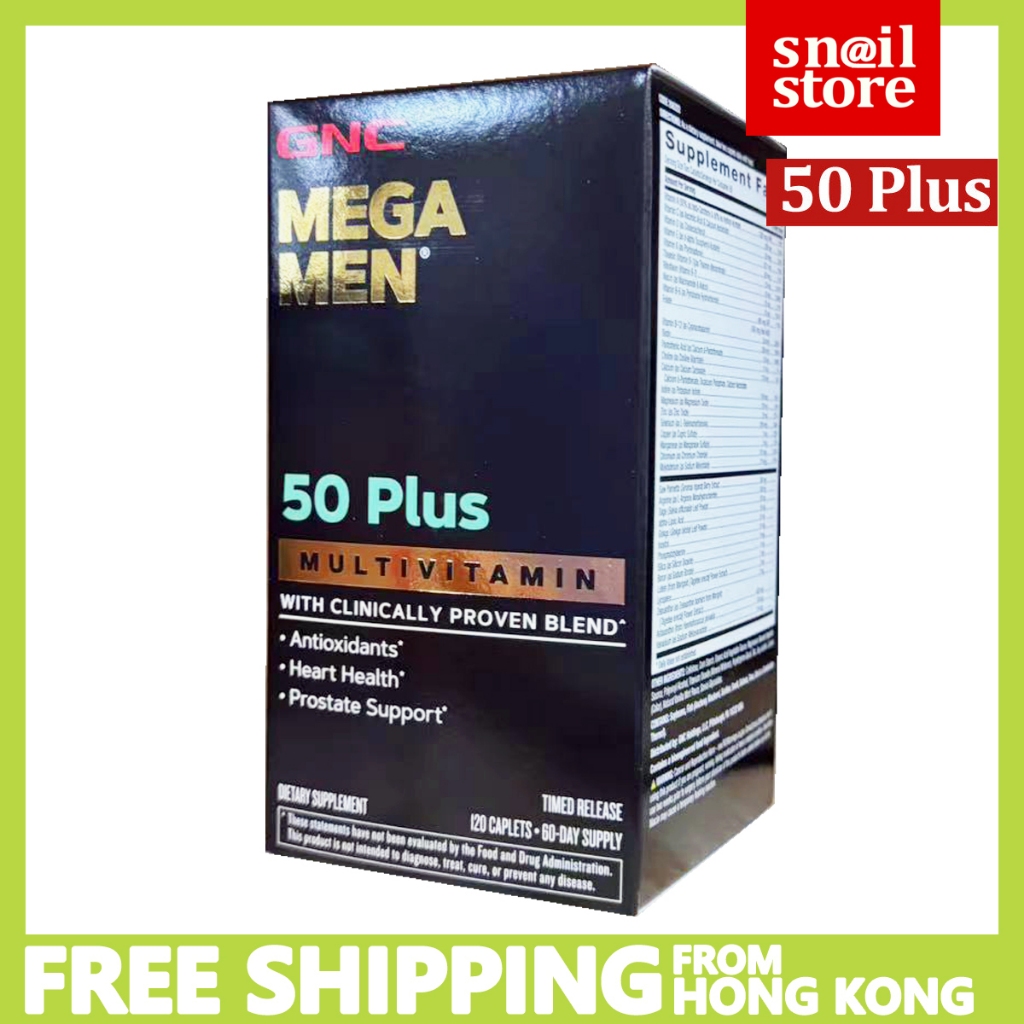 GNC Mega Men 50 Plus Clinically Studied Multivitamin Time-Release 120 ...