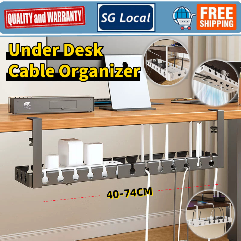 Extendable Under Desk Cable Organizer 43CM-74CM Under Desk Cable ...