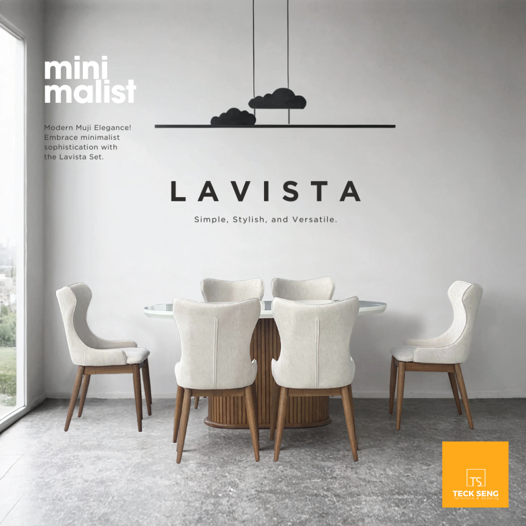 LAVISTA Dining Set Modern Minimalist Marble Top Solid Wood Chairs Set ...
