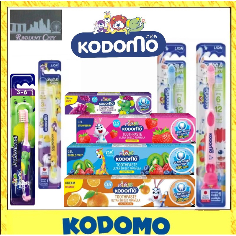 KODOMO Kids TOOTHBRUSH SOFT & SLIM /PROFESSIONAL/ TOOTHPASTE- Ultra ...