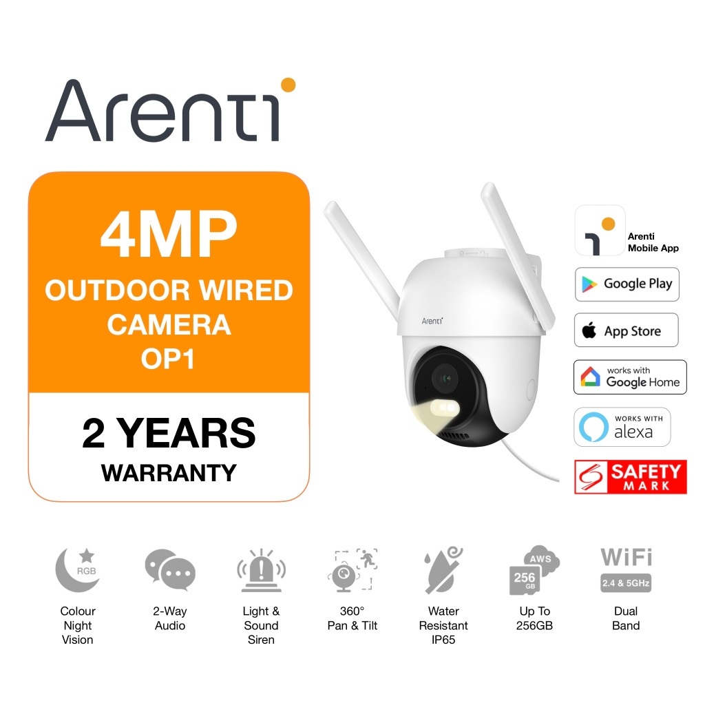 ARENTI OP1 - Wired Outdoor Security Camera | 2.5K UHD 4 MP | CCTV ...