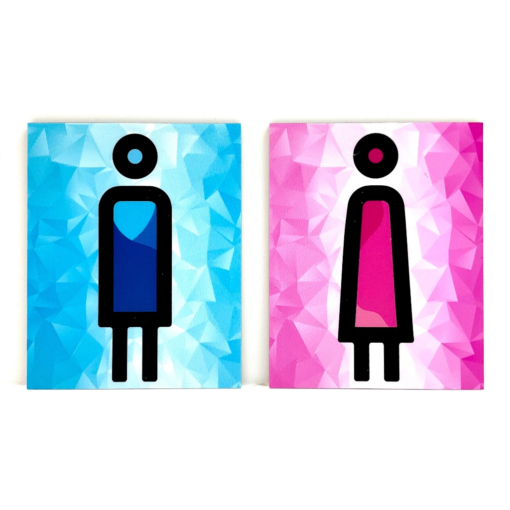 MALE/FEMALE TOILET SIGN/SIGNAGE | 80mm x 100mm | WASHROOM SIGN ...