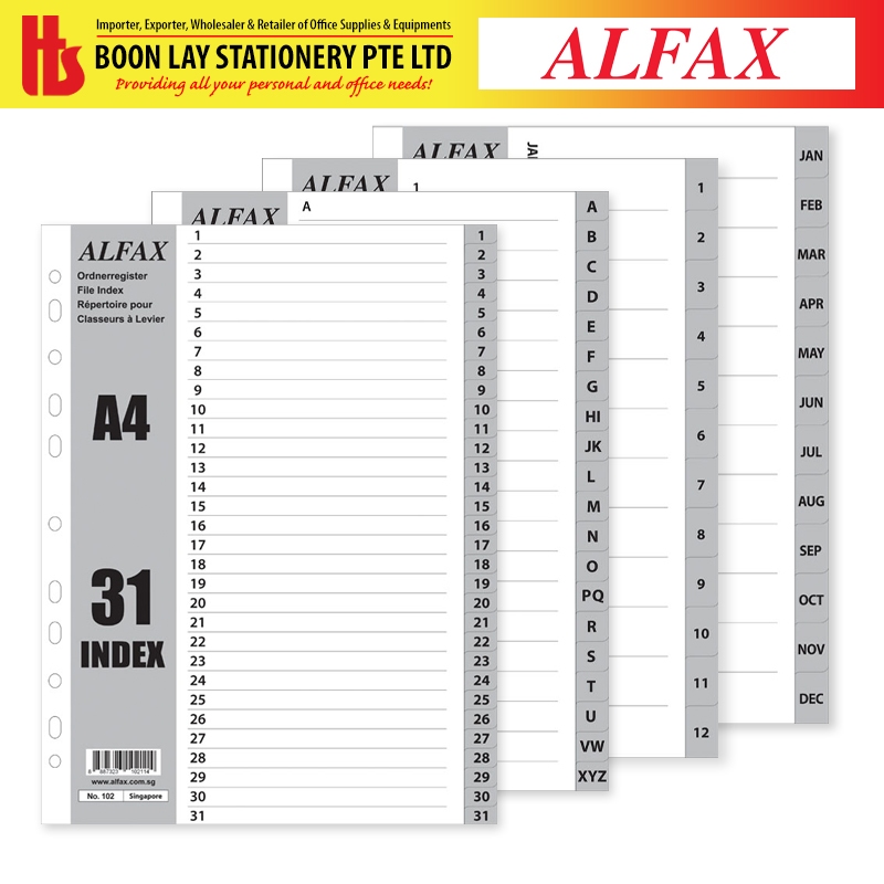 ALFAX PP Grey Dividers A4 sizes | Shopee Singapore