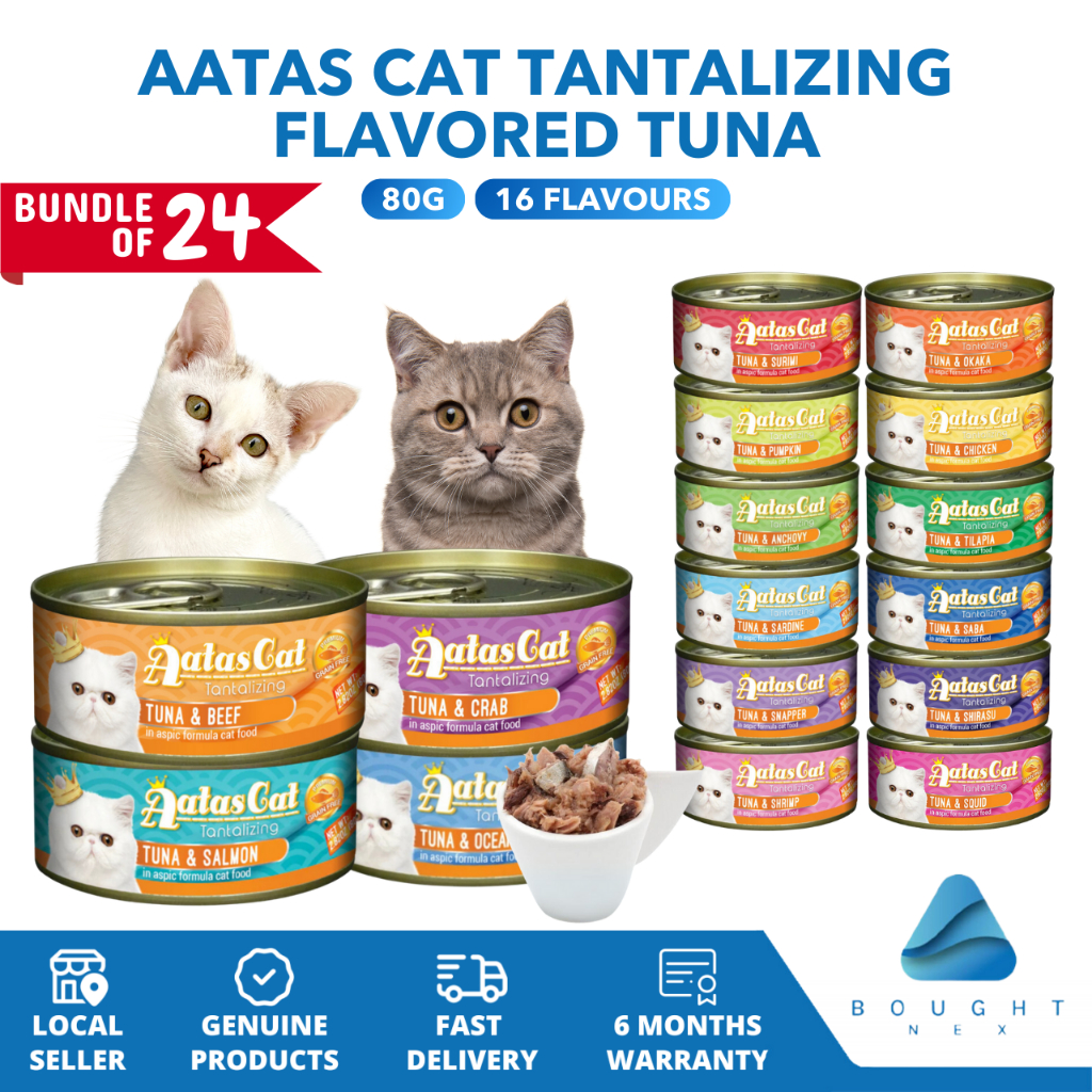 [Bundle of 24] Aatas Cat Tantalizing Tuna Wet Food 80g - Nutrient-Rich ...