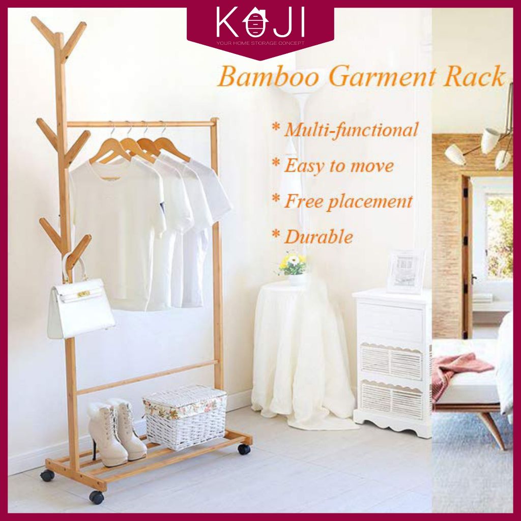 Bamboo Coat Rack Multifunctional Removable Trousers Rack Simple Modern ...